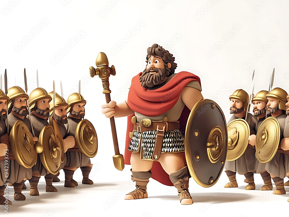 3D cartoon Gideon defeating the Midianites with 300 men, showing ...