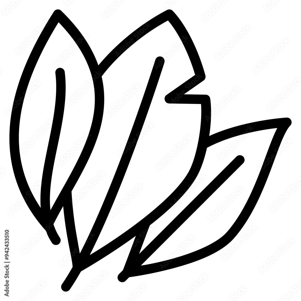 bay leaf icon with outline style. Suitable for website design, logo ...