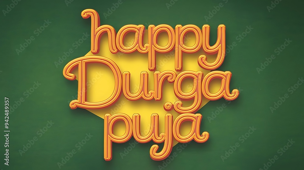Durga Puja, Happy Durga Puja, typography, Durga, Puja, 3d, Text, Durga ...