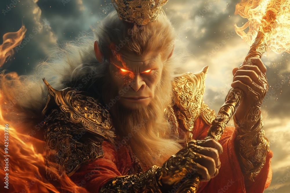 Foto de Sun Wukong, the Monkey King in the traditional Chinese myth of ...