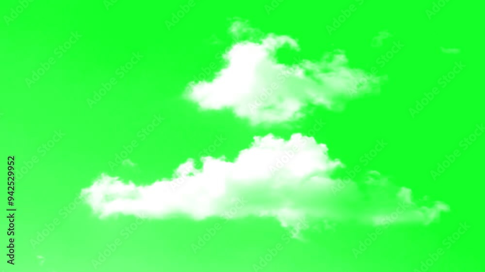 Moving clouds motion graphic effects on green screen background ...