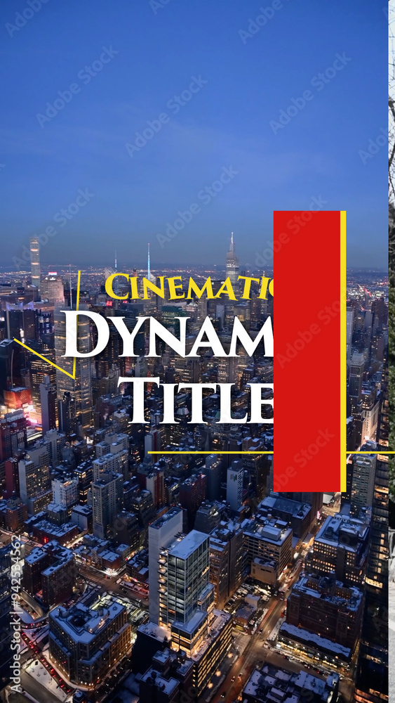 Vertical Dynamic Cinematic Replacement Title Stock Template | Adobe Stock