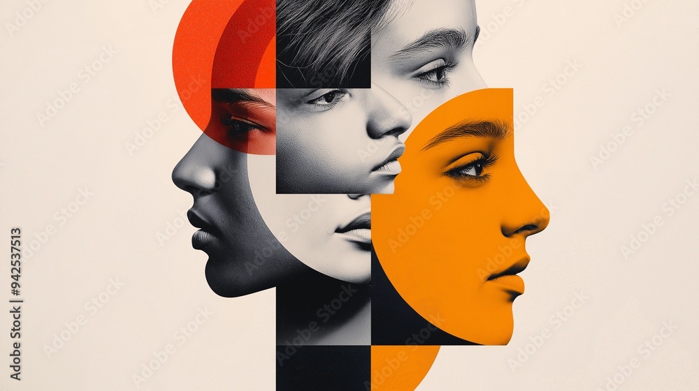 Faces of Diversity: A captivating collage of diverse female profiles ...
