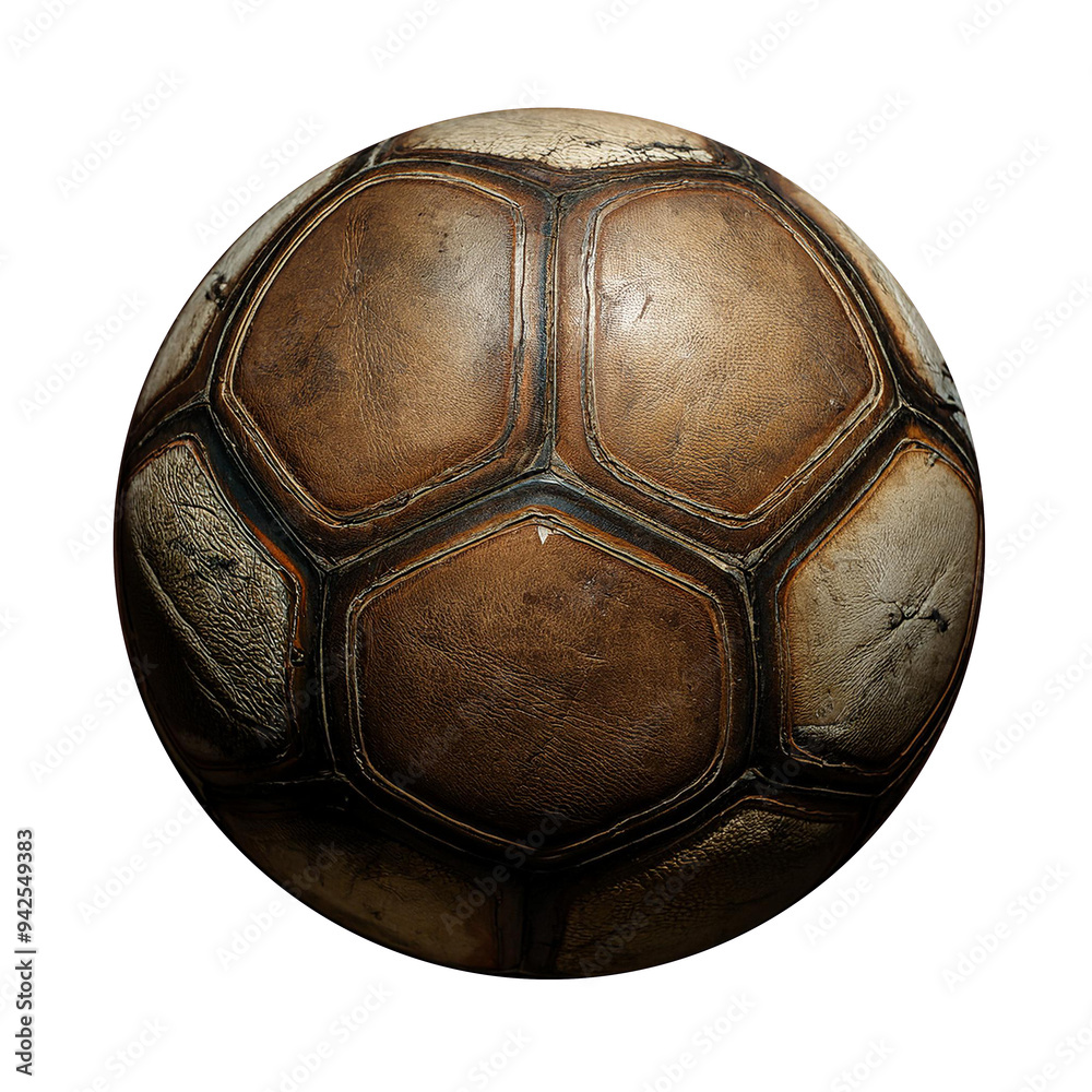 Vintage Argentinian Leather Football PNG Series: Weathered and Timeless ...