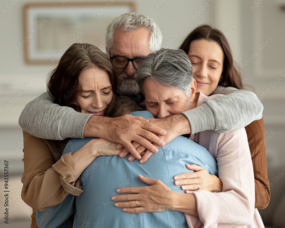 Embracing Support and Understanding: Group of People Providing Comfort ...