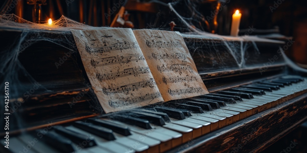 Spooky Halloween sheet music with detailed notes and ghostly ...