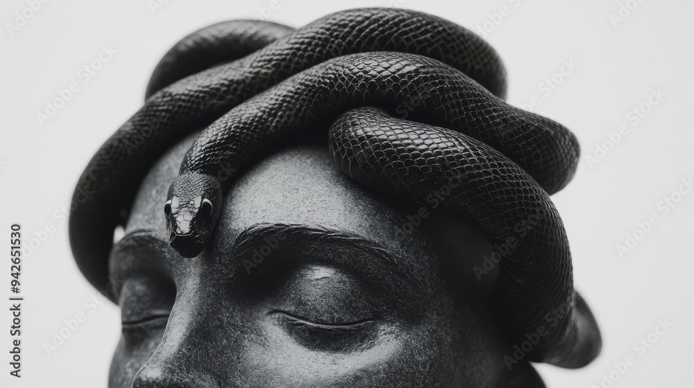 medusa con serpientes en su cabello en forma de estatua fantastic ...