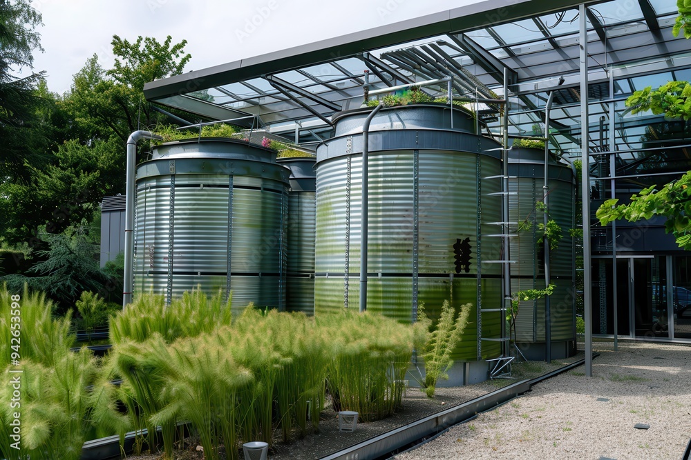Water Collection System: Modern Green Technology with Rainwater Cistern ...