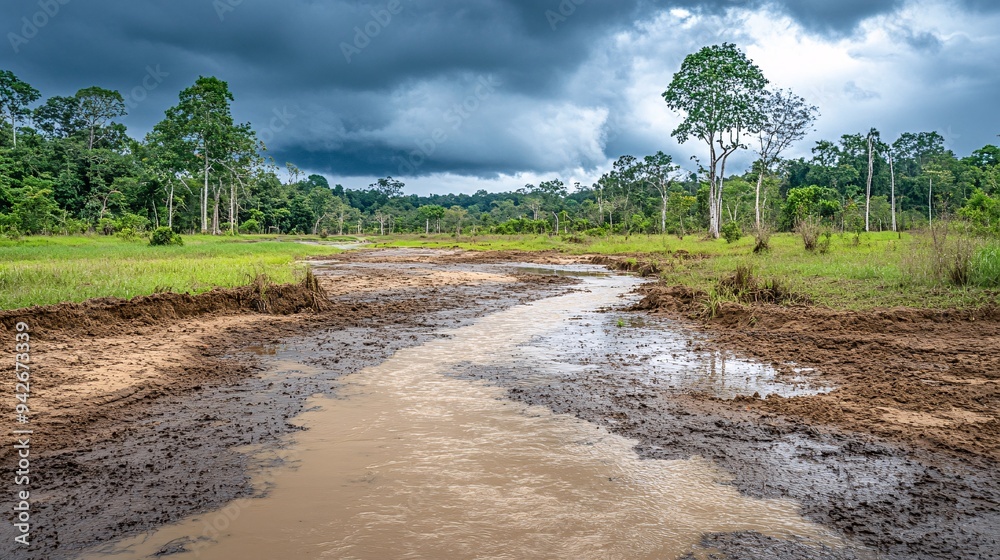 Flood risk factors, deforestation leading to increased flooding, barren ...
