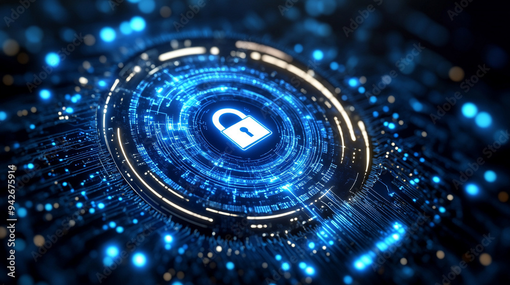 digital-themed image depicting cloud security and data storage ...