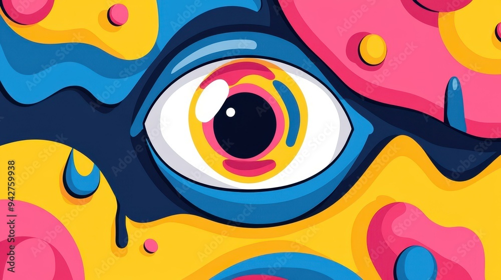 Vivid eye patterns bring life to your designs with modern flat art and ...