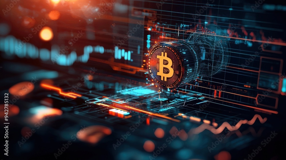 Isometric illustration of a digital currency exchange system ...