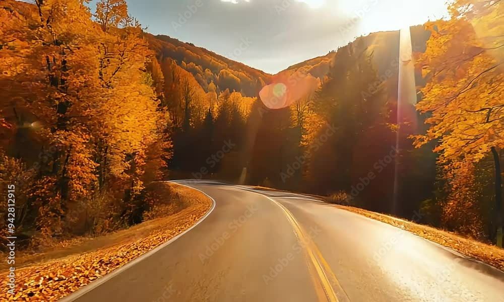 Experience a breathtaking journey through a golden landscape as vivid ...