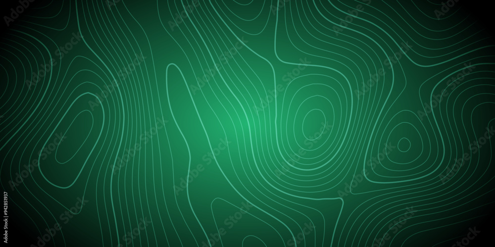Abstract wavy topographic line background. Seamless pattern and banner ...