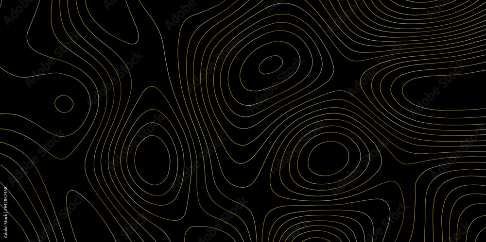 Abstract wavy topographic line background. Seamless pattern and banner ...