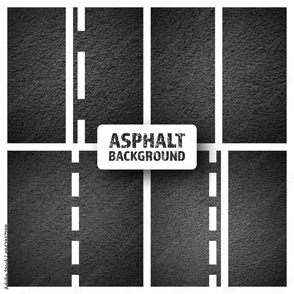 Asphalt road with white lane marking, concrete highway surface, texture ...