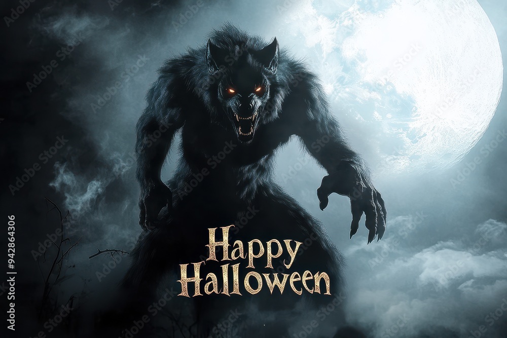 Poster Werewolf Transformation Collage: Photos showing a man ...