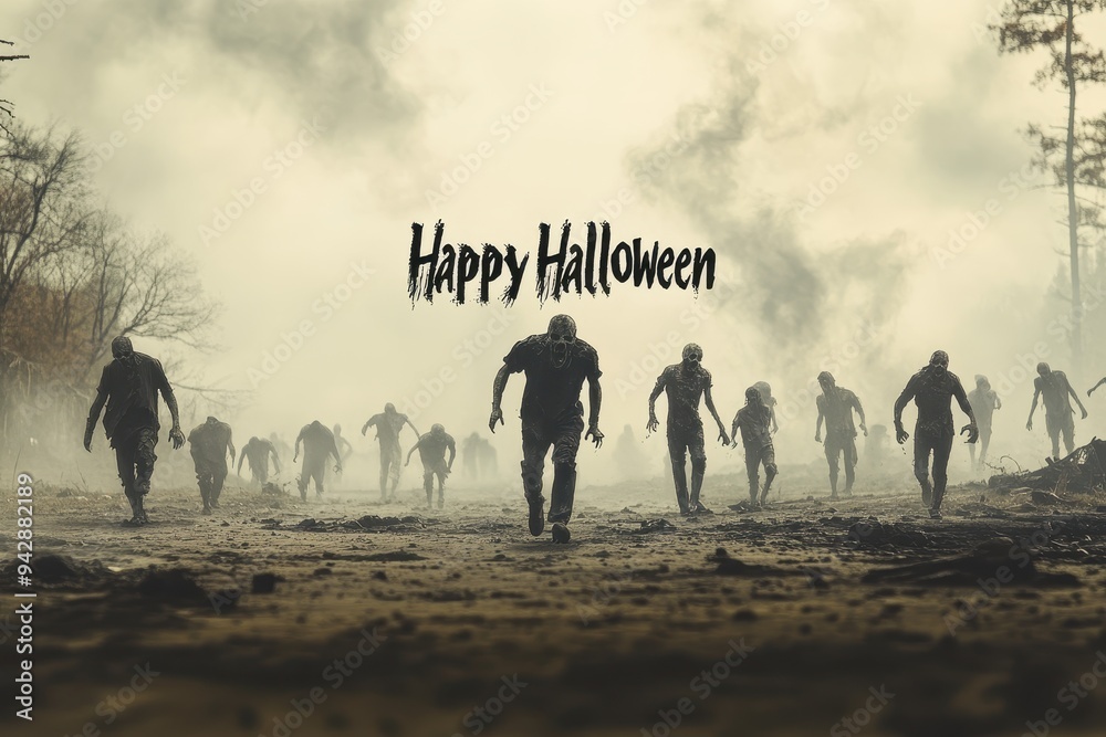 Zombie Apocalypse Collage: Photos of zombies emerging from the ground ...