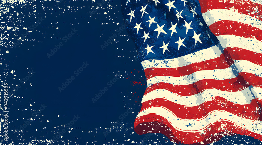 Vintage American Flag Background with Blank Space for Text or Graphics ...