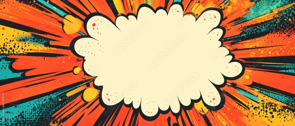 Comic book explosion-themed birthday invite with a bold and vibrant ...