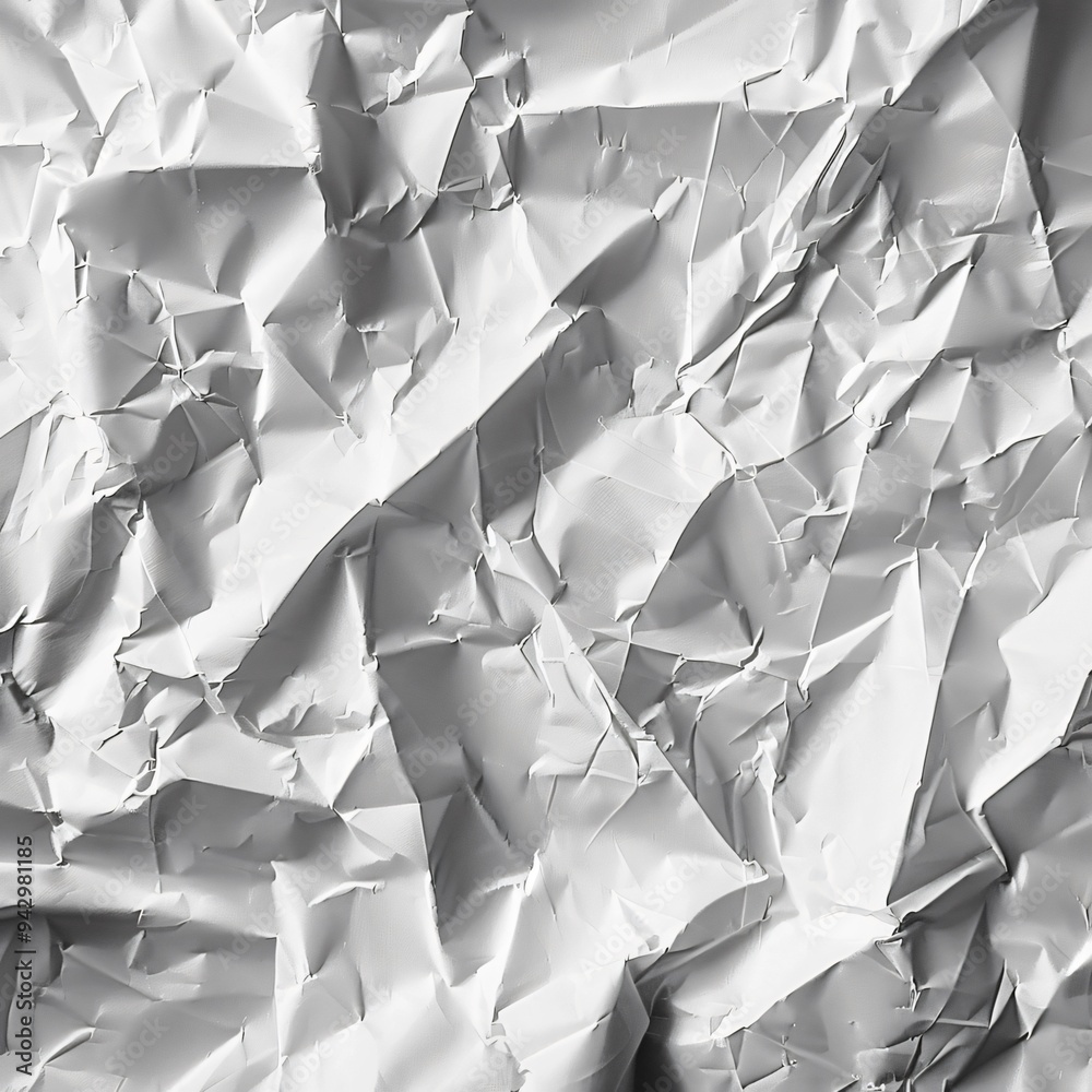 Crumpled white paper texture background with realistic creases and ...