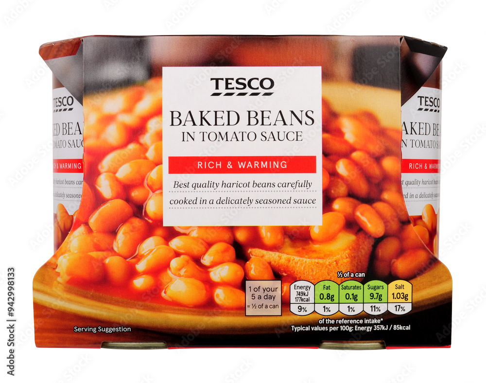 Tesco baked beans in tomato sauce multipack containing four 420g cans ...