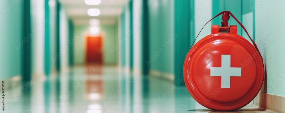 Emergency exit plan diagram displayed prominently in a corporate ...