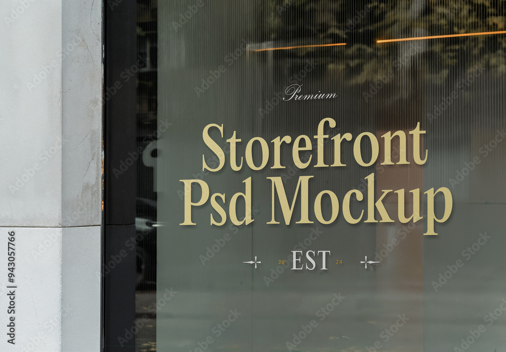 Perspective Glass Storefront Mockup Stock Template | Adobe Stock