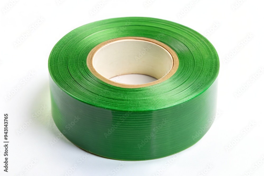A photo image of a section of inch-wide green tape wound tightly around ...