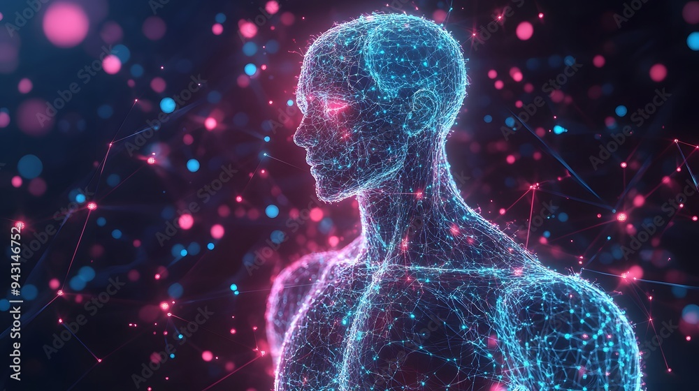 20. **Create a holographic human body with a focus on the endocrine ...