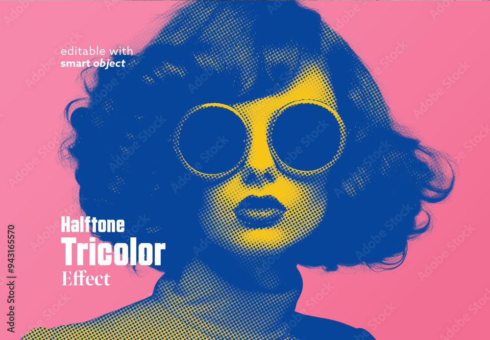 Halftone Tricolor Effect Stock Template | Adobe Stock