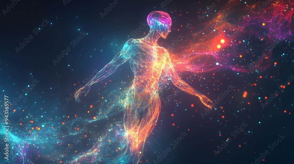 16. **Create an abstract and artistic interpretation of a holographic ...