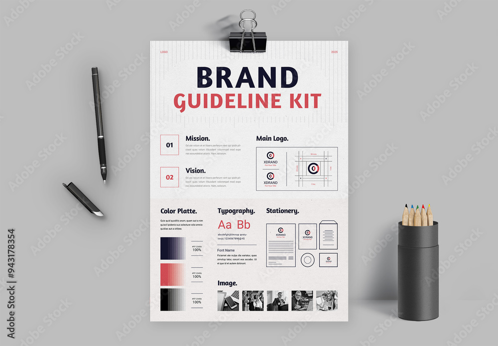 Brand Guideline kit Layout Stock Template | Adobe Stock