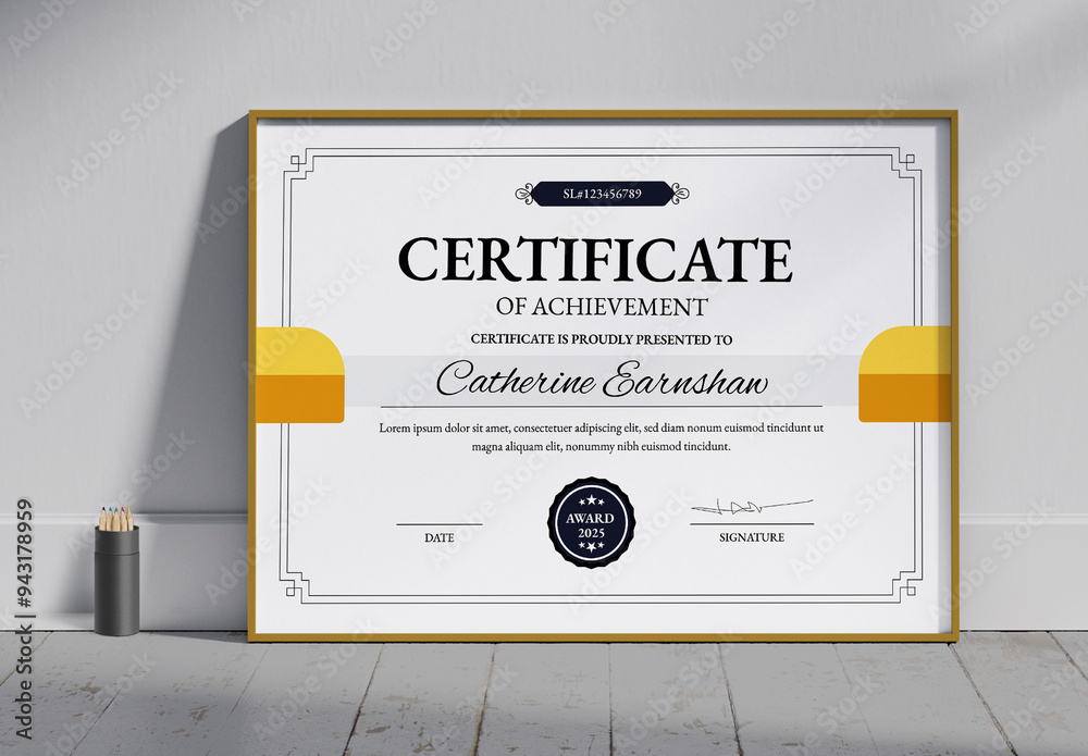 Certificate Template Layout Stock Template | Adobe Stock