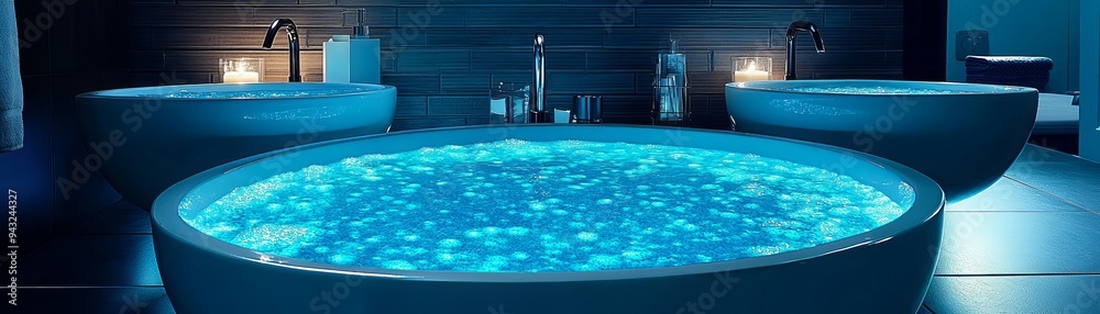 Bathroom sink with visible germs, zoomed-in perspective, vivid ...