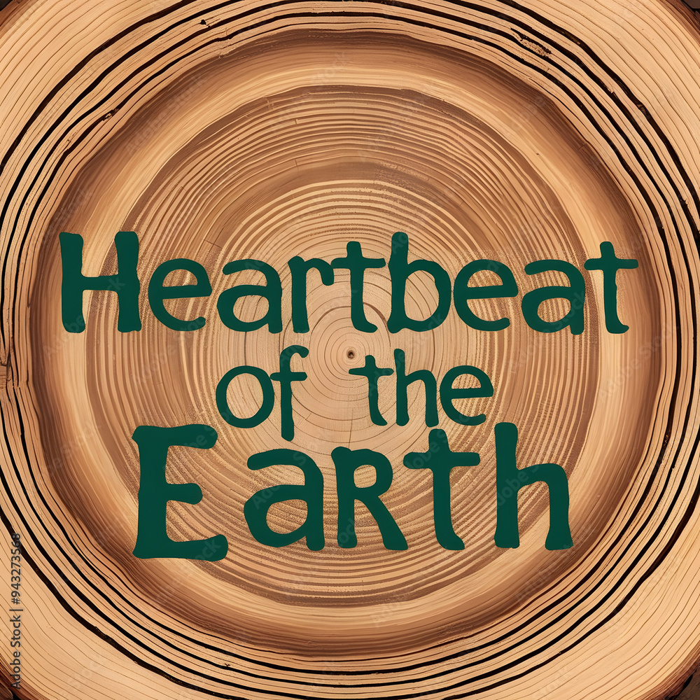 Heartbeat of the Earth - Tree Rings Shaped Text T-Shirt Design ...