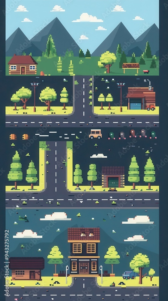 17 Retro pixel sprites flat design front view gaming theme animation ...