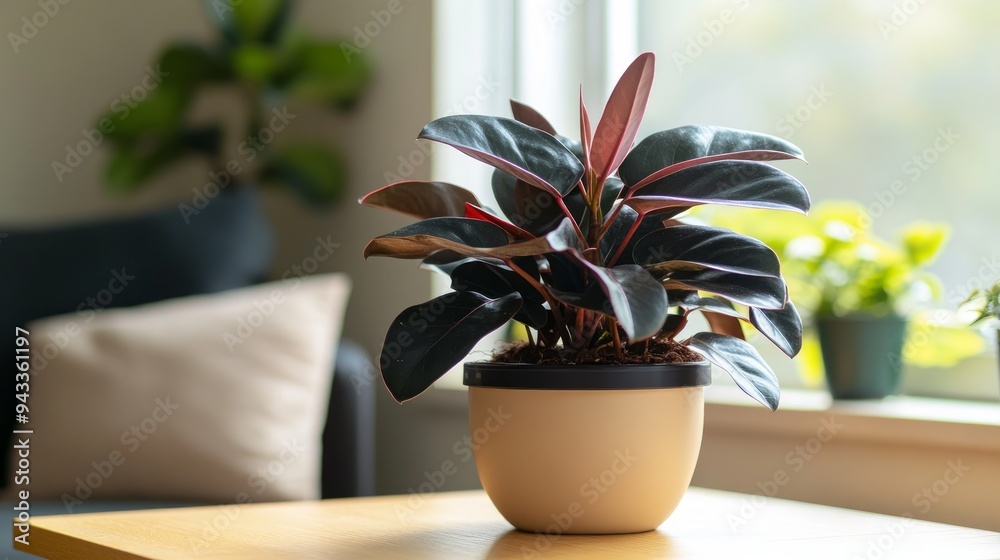 Ficus Ruby (rubbery, black ficus, elastic, black prince) planted in a ...