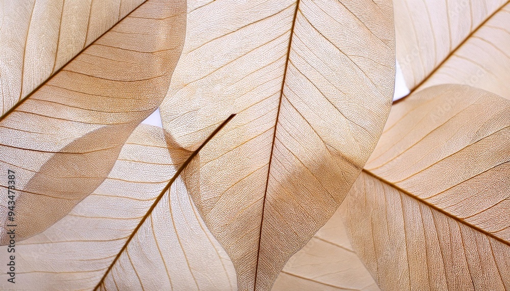 nature abstract of flower petals beige transparent leaves with natural ...