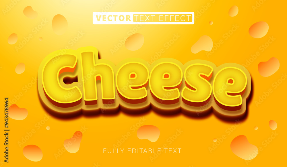 Yummy cheese text effect with yellow color main concept. Fully editable font and text style ...