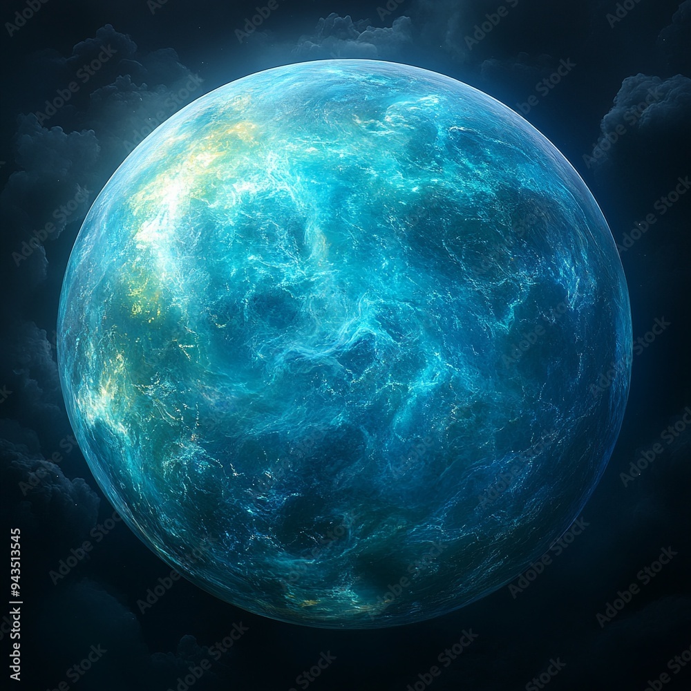 Celestial Enigma: A mesmerizing, swirling nebula of vibrant turquoise ...