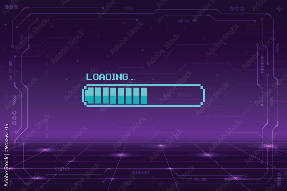 LOADING bar .pixel art .8 bit. retro game. for game assets in vector ...
