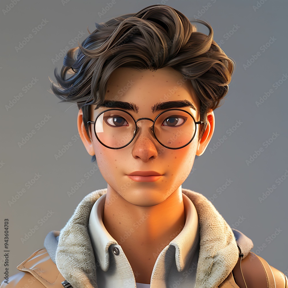 Virtual Handsome Male Avatar: 21-Year-Old Character Stock Photo | Adobe ...