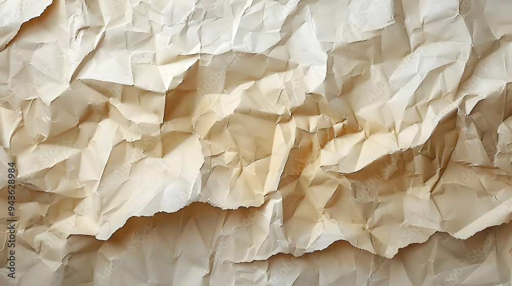 Wrinkled Paper Texture: A Close-Up View of Crumpled Paper, Background ...