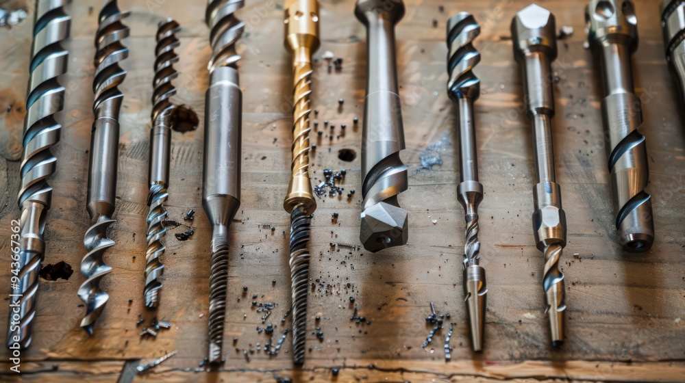 Drill bits come in various sizes and types, each designed for specific ...
