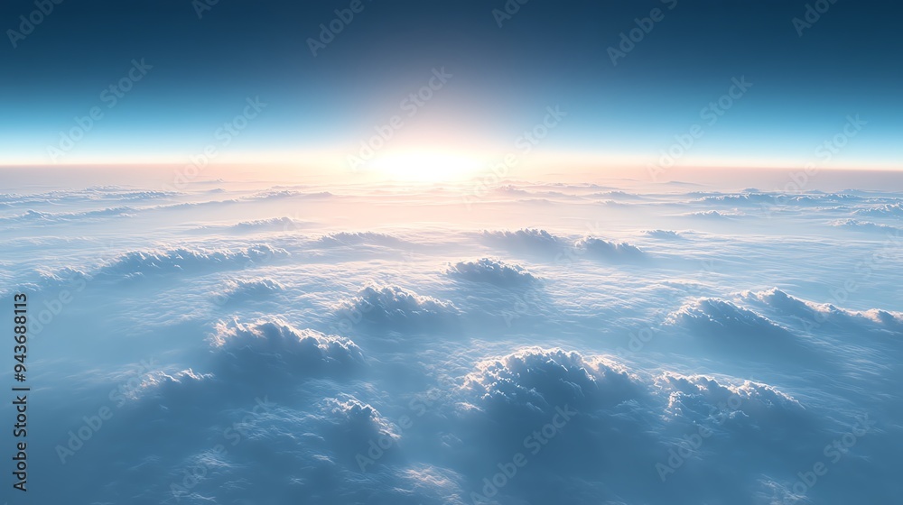 Fading stratus clouds merging with the ozone layer above, creating a ...