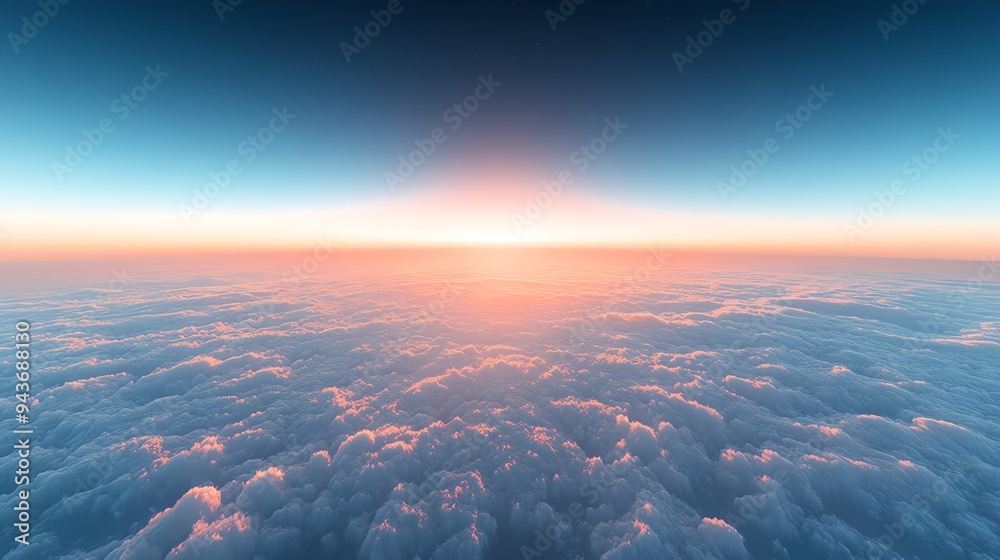 Fading stratus clouds merging with the ozone layer above, creating a ...