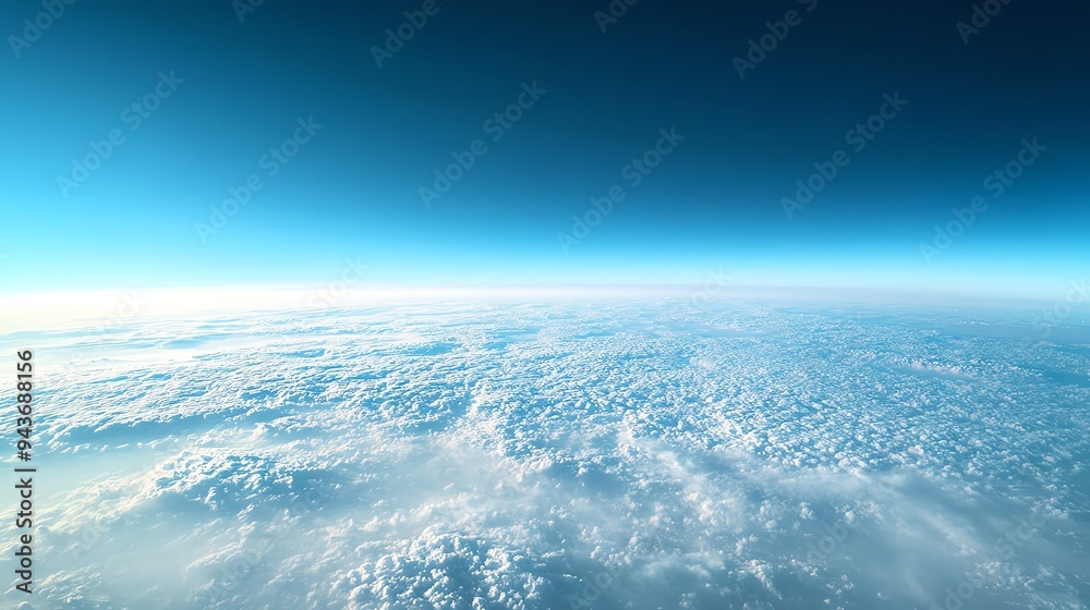 Fading stratus clouds merging with the ozone layer above, creating a ...