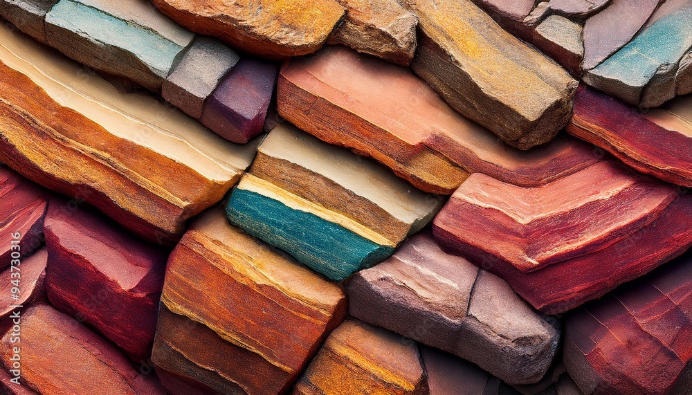 colourful sedimentary rocks formed by the accumulation of sediments n ...
