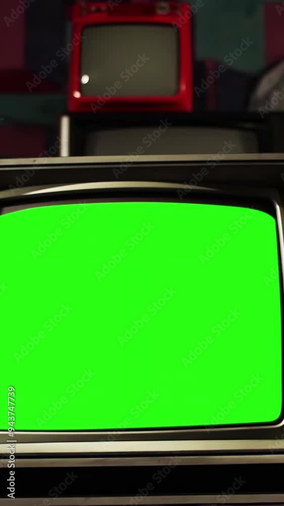 Chroma Key TV Surrounded by Obsolete Televisions - Dolly In - You Can ...
